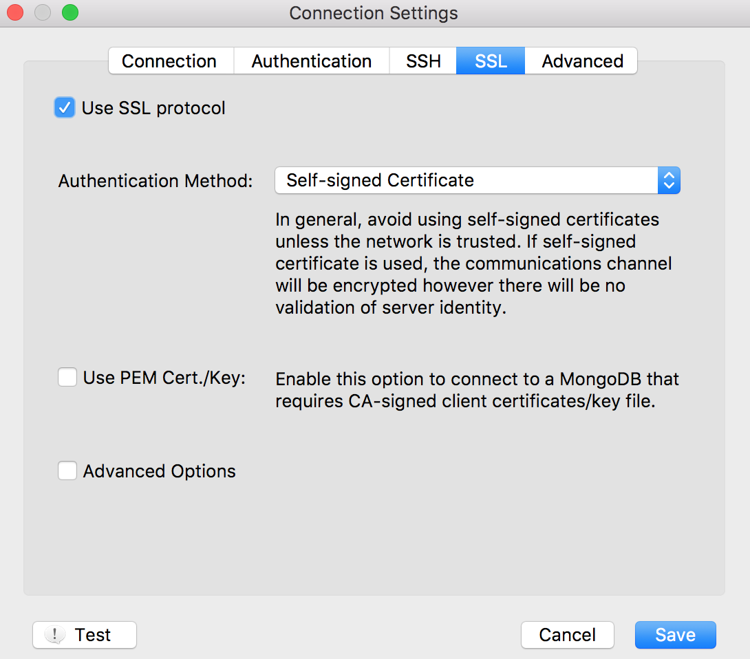 MongoDB: Robo 3T configuration