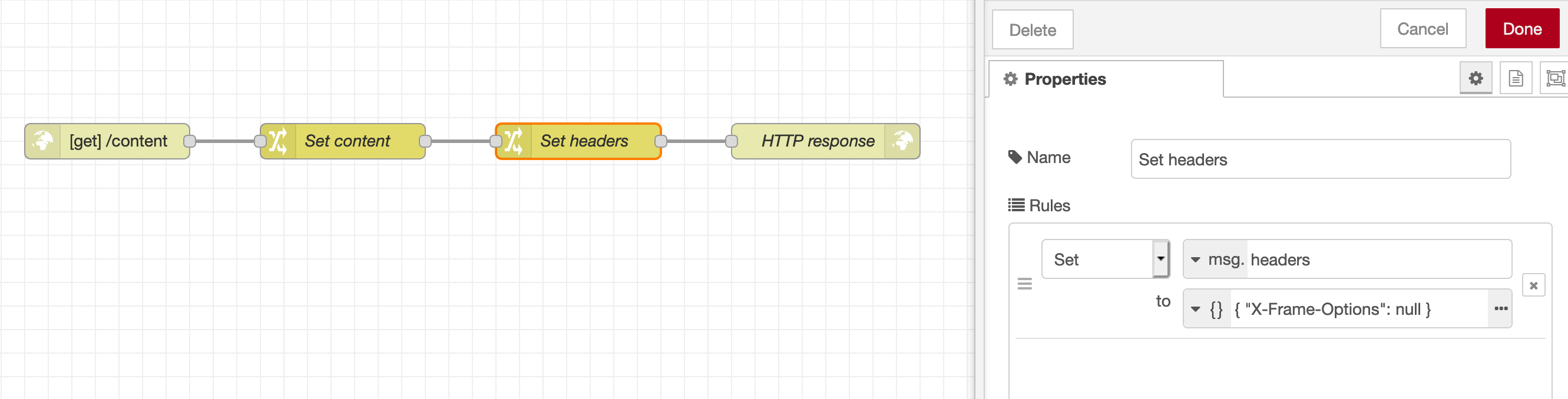 Node-RED: Use an HTTP node with an iFrame