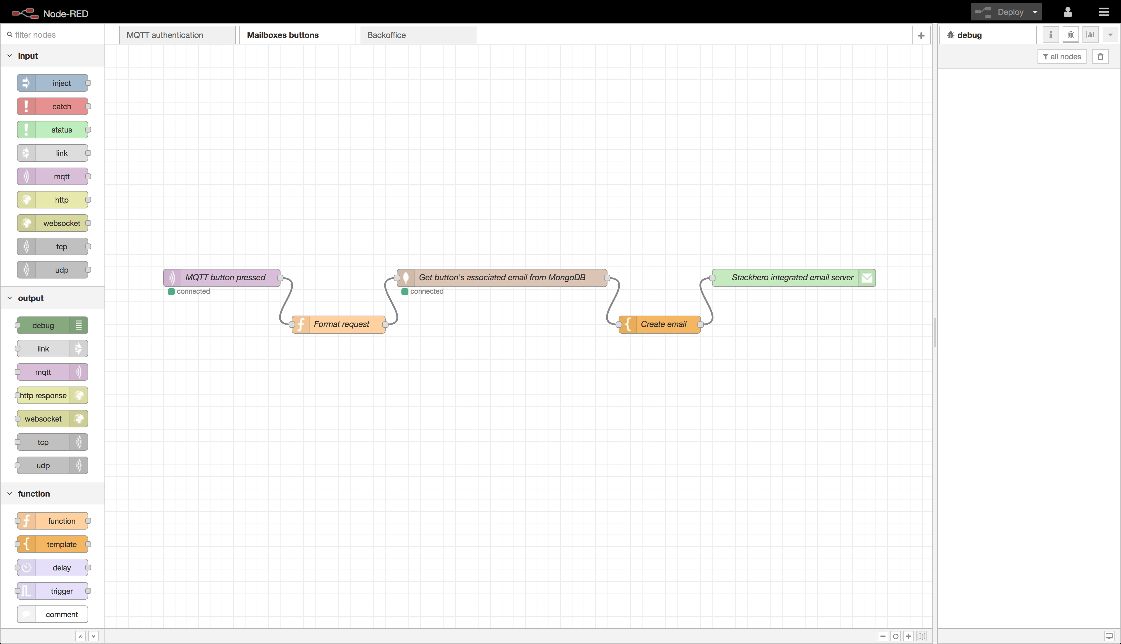 Node-RED: Use case: connect mailboxes