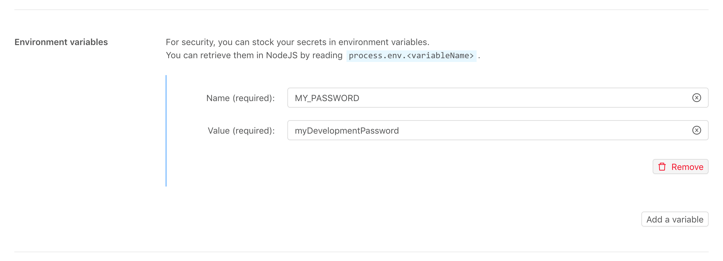 Node.js: Handle secrets Node.js: Handle secrets